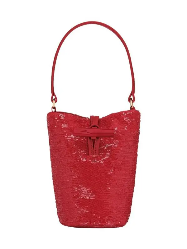 Longchamp Le Roseau Sequin Embellished Tote Bag - Red