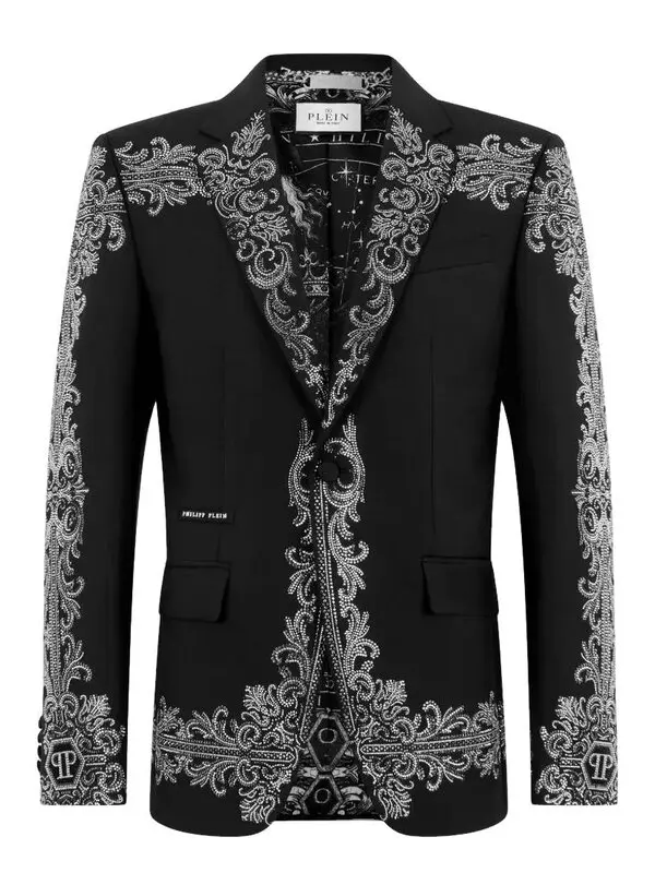 Philipp Plein Baroque Strass-embellished Blazer - Black