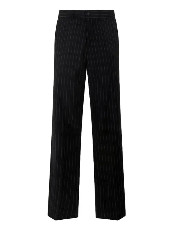Philipp Plein Tailored Pinstriped Trousers - Black