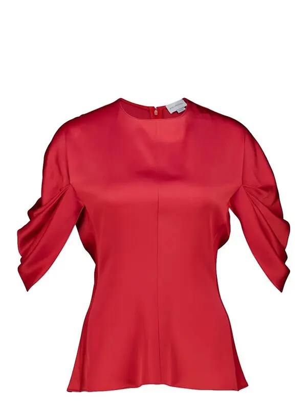 Stella McCartney Draped Sleeve Acetate Top - Red