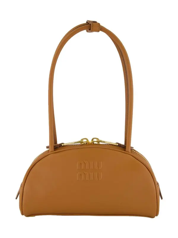 Miu Miu Cognac Beau Small Leather Bag - Brown