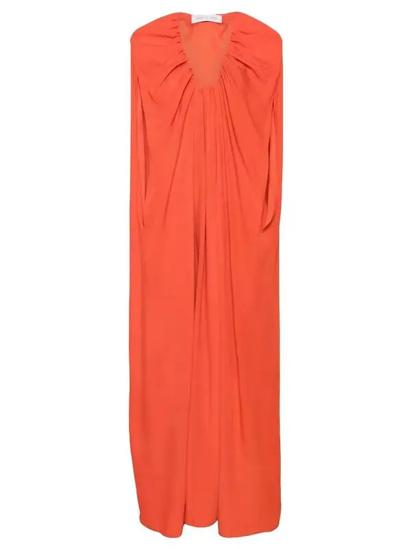 Raquel Diniz Emilia Draped Halterneck Maxi Dress - Red