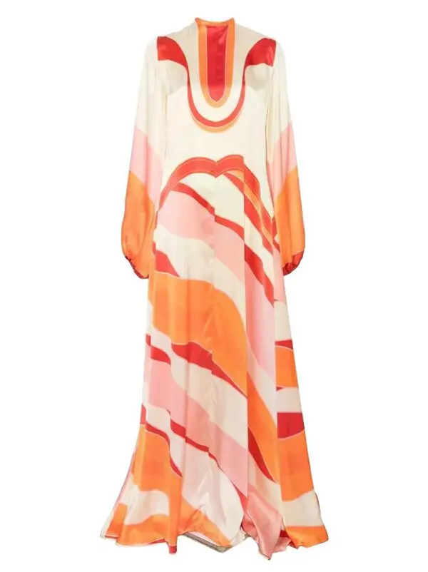 Raquel Diniz Parana Abstract-print Maxi Dress - Neutrals
