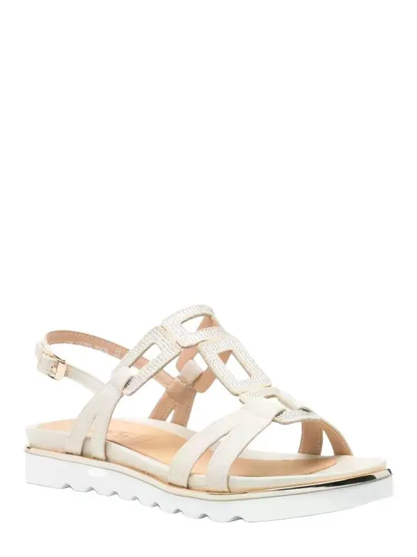 KEYS Embellished Crystal Sandals - Neutrals