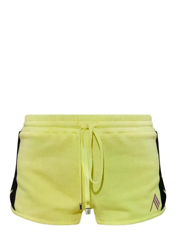 Attico Logo Embroidered Side Stripe Shorts - Yellow