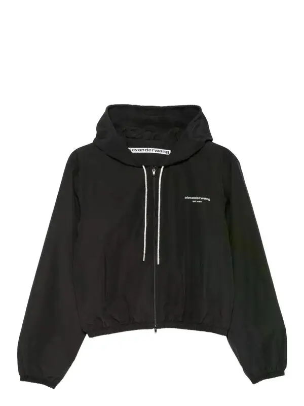 Alexander Wang Logo-print Hooded Jacket - Black
