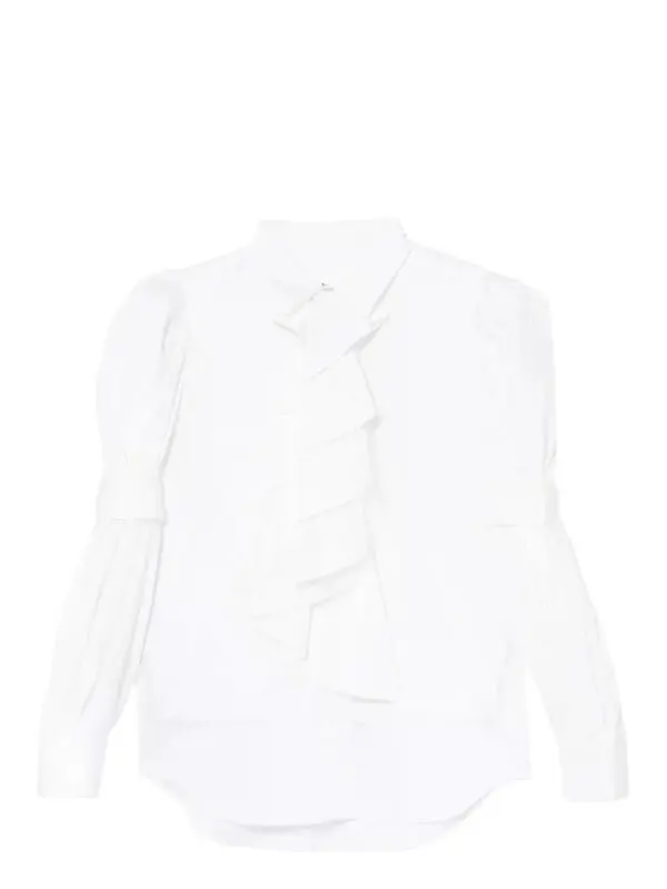 Noir Kei Ninomiya Ruffled Puff-sleeve Blouse - White
