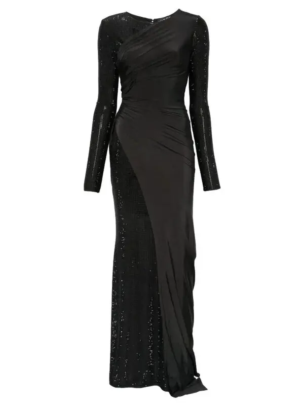 MIRON Crystal-embellished Draped Dress - Black