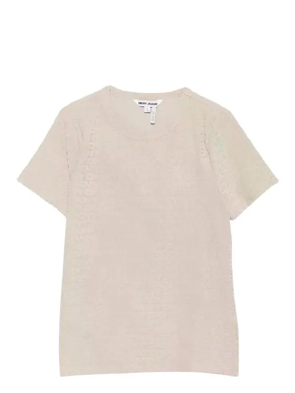 Dkny All-over Logo T-shirt - Neutrals