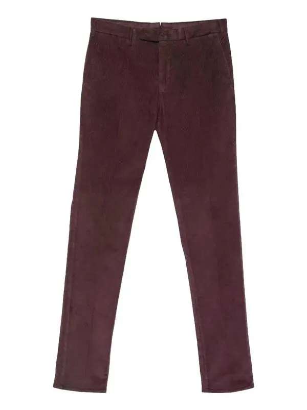 Incotex Burgundy Corduroy Trousers - Red
