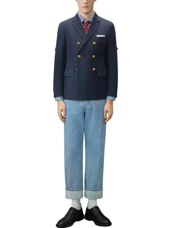 Thom Browne Armband-detail Denim Shirt - Blue