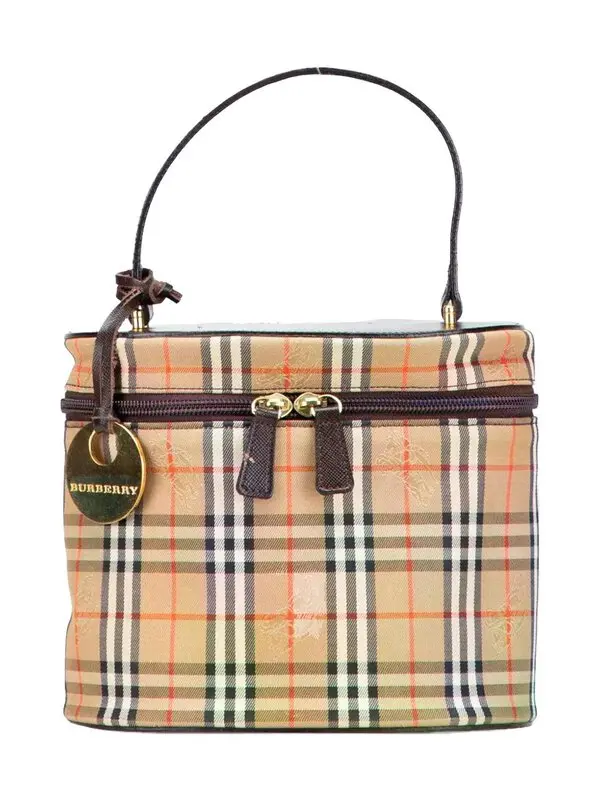 Burberry Haymarket Check Canvas Vanity Bag - Brown