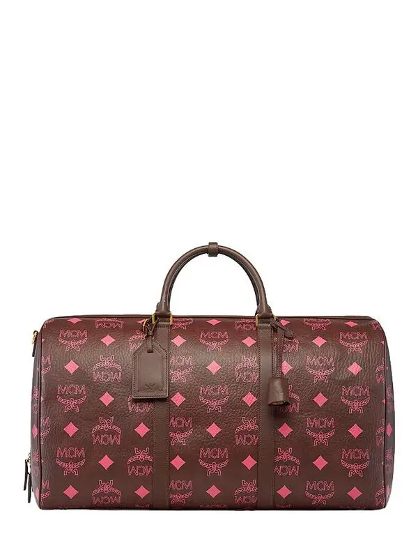 Mcm Ottomar Large Leather Weekender Bag - Cinnamon