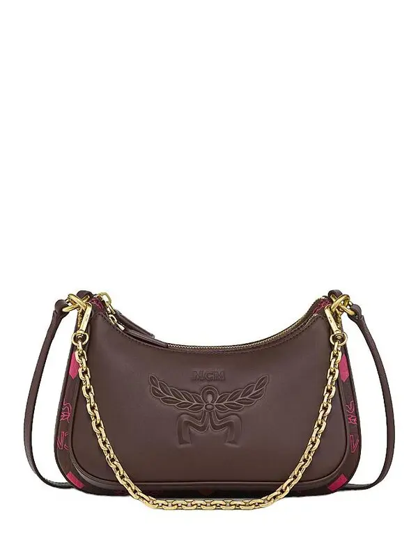 Mcm Aren Maxi Double Leather Shoulder Bag - Cinnamon