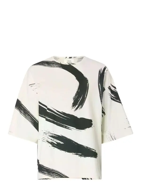 Loulou De Saison Abstract Print Oversized T-shirt - Neutrals