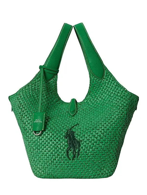 Polo Ralph Lauren Faux Raffia Tote Bag - Parrot