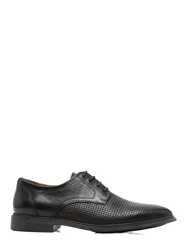 SERGIO MORETTI FIRENZE Perforated Leather Lace-up Shoes - Black
