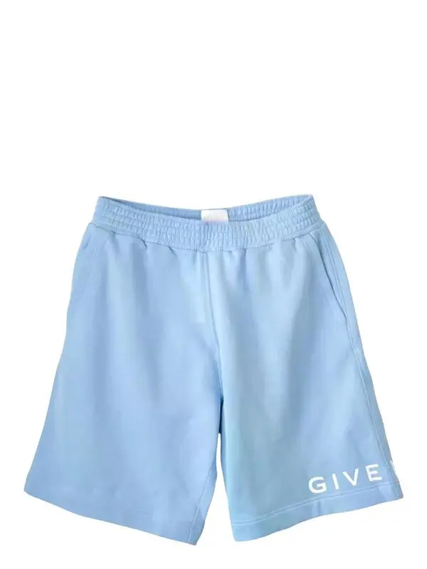 Givenchy Logo Print Boxy Shorts - Blue