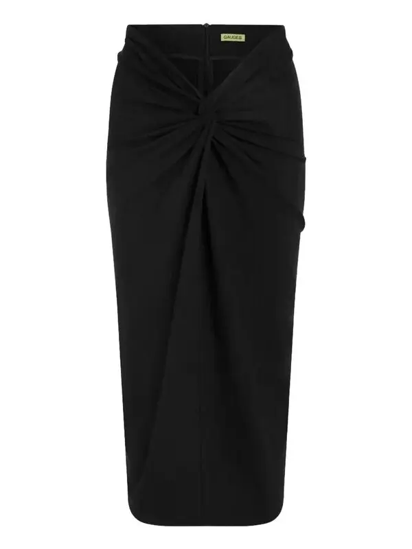 Gauge81 Barina Twist-detail Draped Midi Skirt - Black