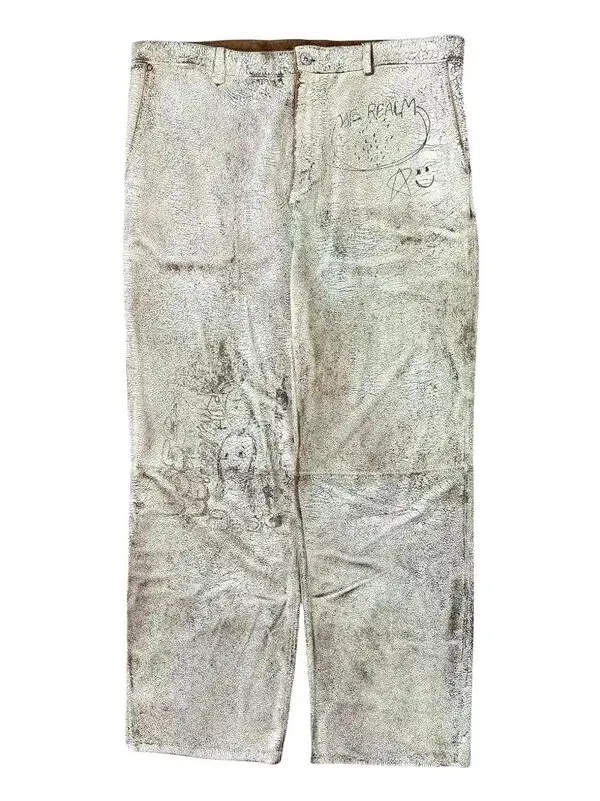 PALY The Realm Painted Suede Jeans - Neutrals