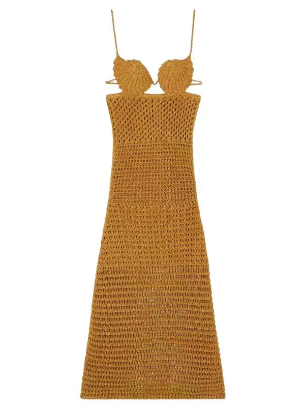 Alanui Open-knit Maxi Dress - Brown