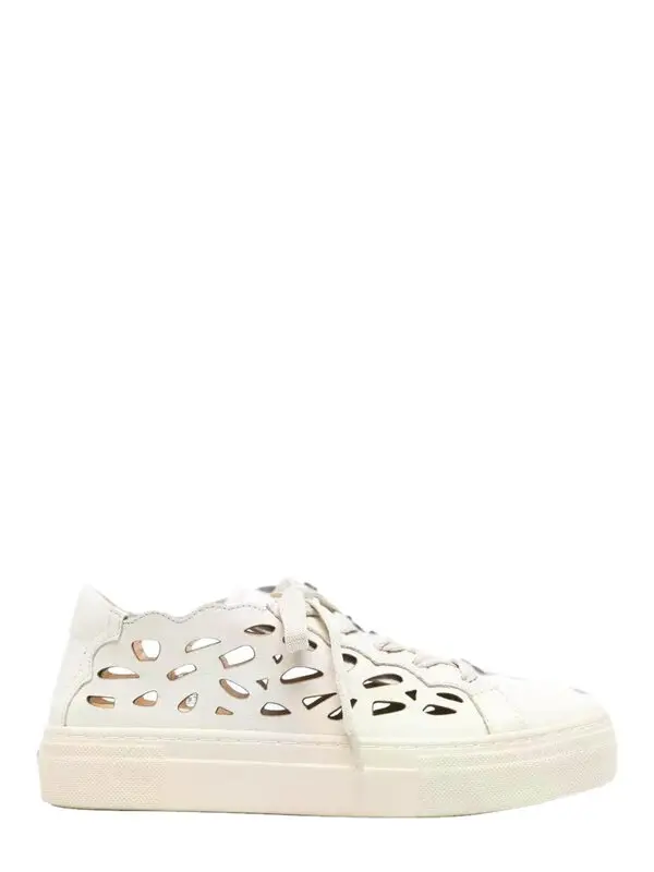 SERGIO MORETTI FIRENZE Cut-out Scalloped Sneakers - Neutrals