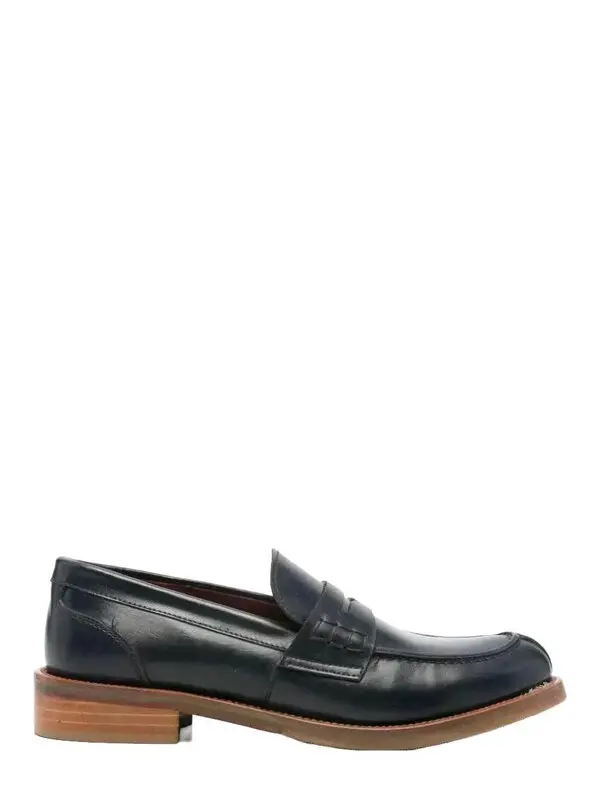 SOMMET Penny-slot Leather Loafers - Blue