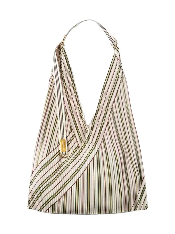 MULTITUDES BAGS Zoe Pleated Stripe Tote Bag - Neutrals