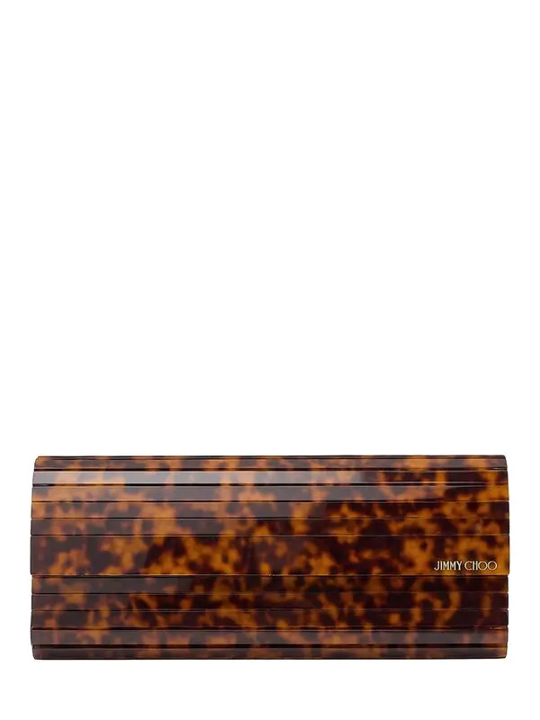 JIMMY CHOO Sweetie Paneled Clutch Bag - Brown