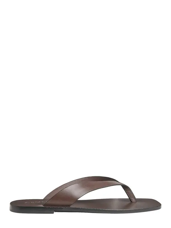 A.emery Leather Kinto Flip Flops - Brown