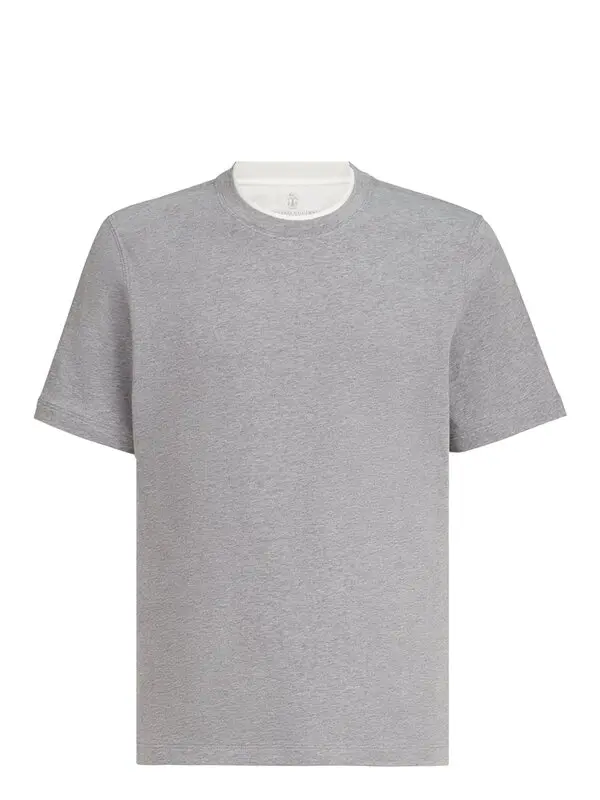 Brunello Cucinelli Cotton Faux-layered T-shirt - Grey