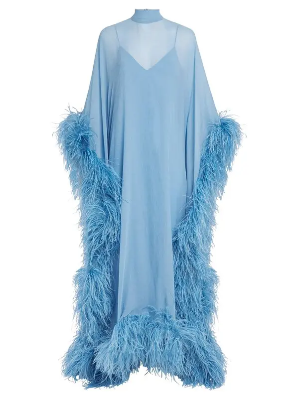 TALLER MARMO Silk Casta Spirito Kaftan Maxi Dress - Blue