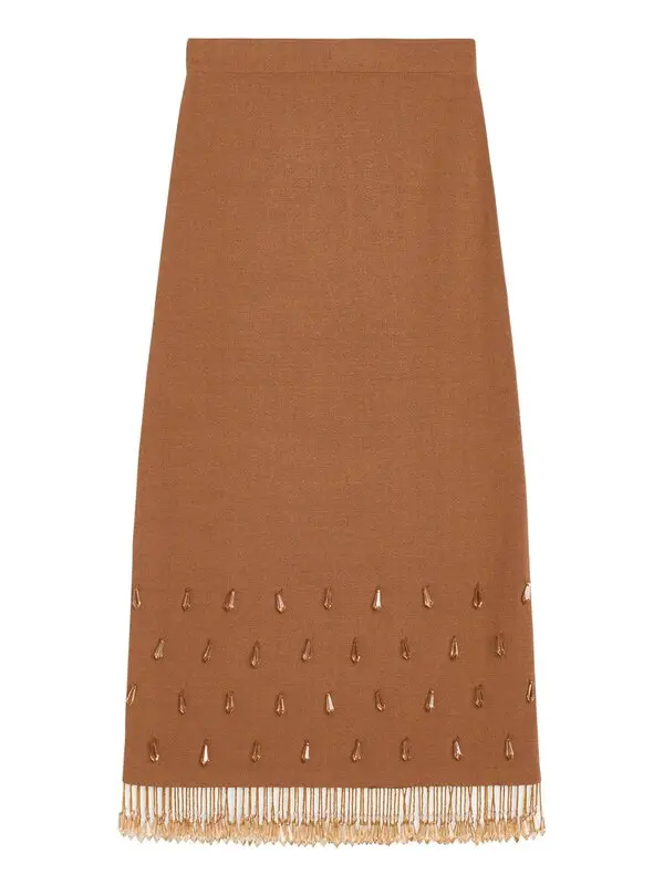 BY MALENE BIRGER Estilla Maxi Skirt With Beading - Latte Brown