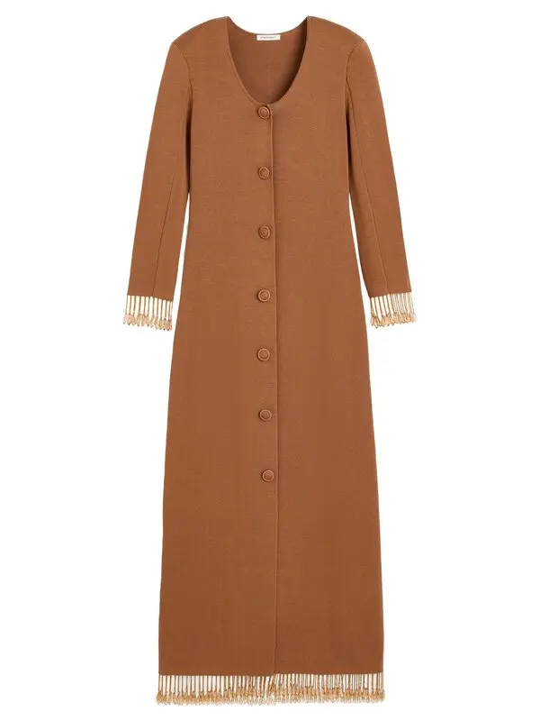 BY MALENE BIRGER Serafina Maxi Dress With Embellished Details - Latte Brown