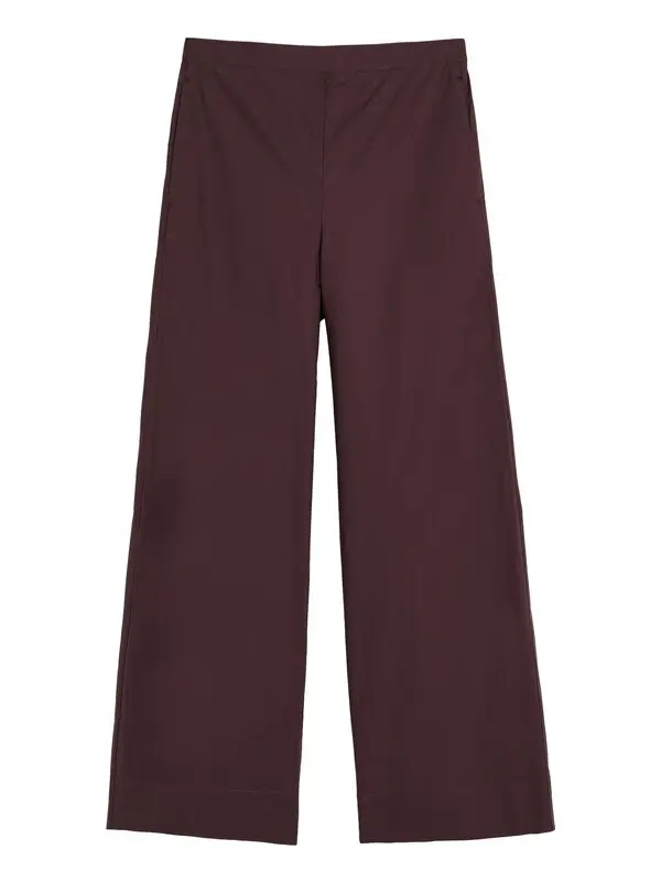 BY MALENE BIRGER Milena Wide Leg Organic Cotton Trousers - Aubergine