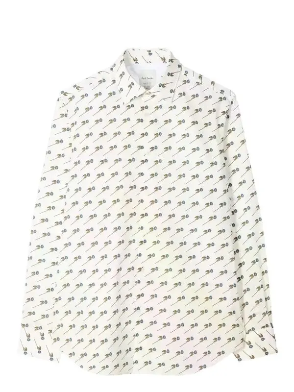 Paul Smith Floral-print Long-sleeve Shirt - White