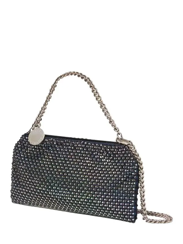 Stella McCartney Crystal-embellished Chain-link Clutch Bag - Black