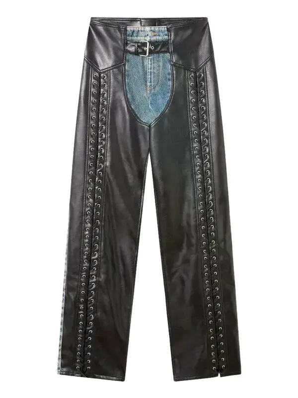 Stella McCartney Panelled Lace-up Jeans - Blue