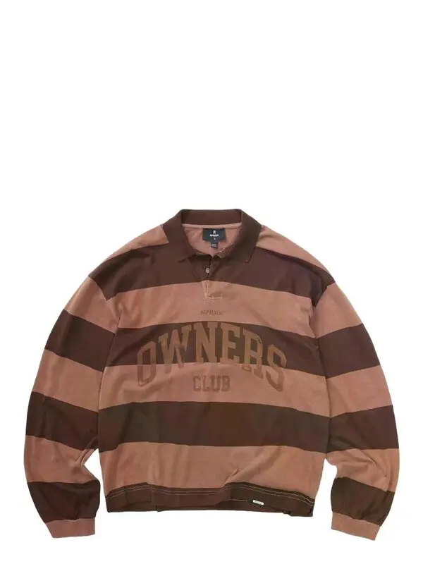 REPRESENT Owners Club Stripe Rugby Polo - Brown