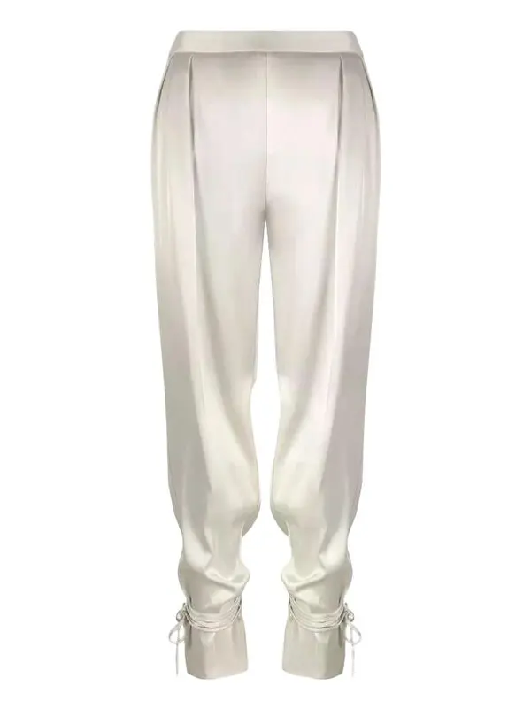 CONTESSA MILLS Pleated Tie-cuff Trousers - Neutrals