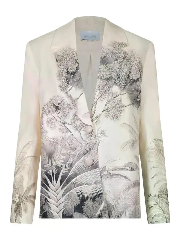 Johanna Ortiz Tropical Print Linen Jacket - Neutrals