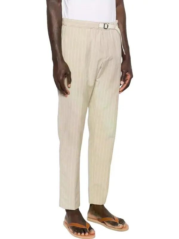 WHITE SAND Striped Belt Trousers - Neutrals