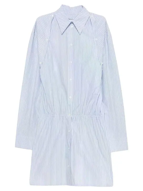 Nanushka Odran Striped Shirt Dress - Blue