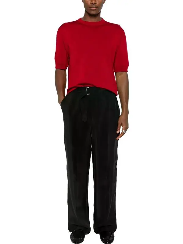 SEVEN GAUGE Short-sleeve Cotton Sweater - Red