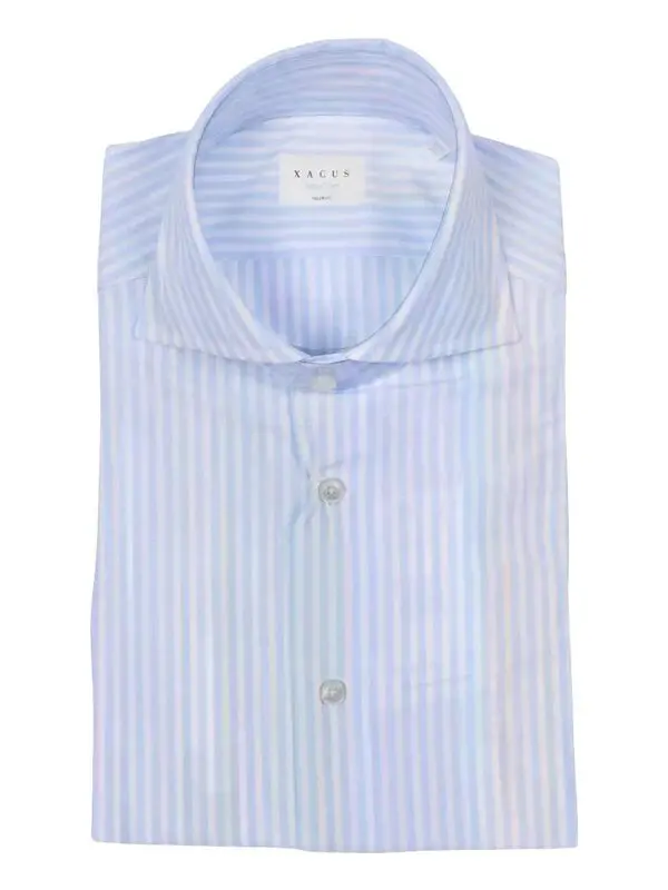 XACUS Active Button-down Striped Shirt - Blue