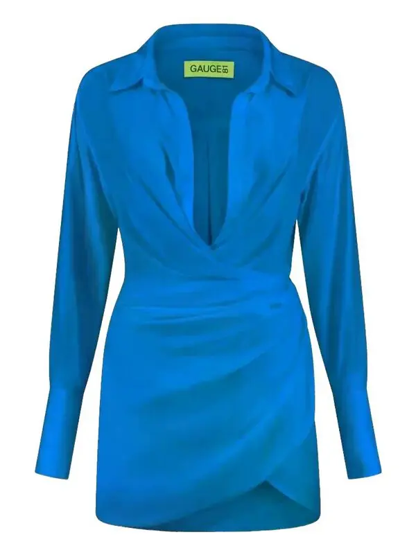 Gauge81 Naha Wrap-style Mini Dress - Blue