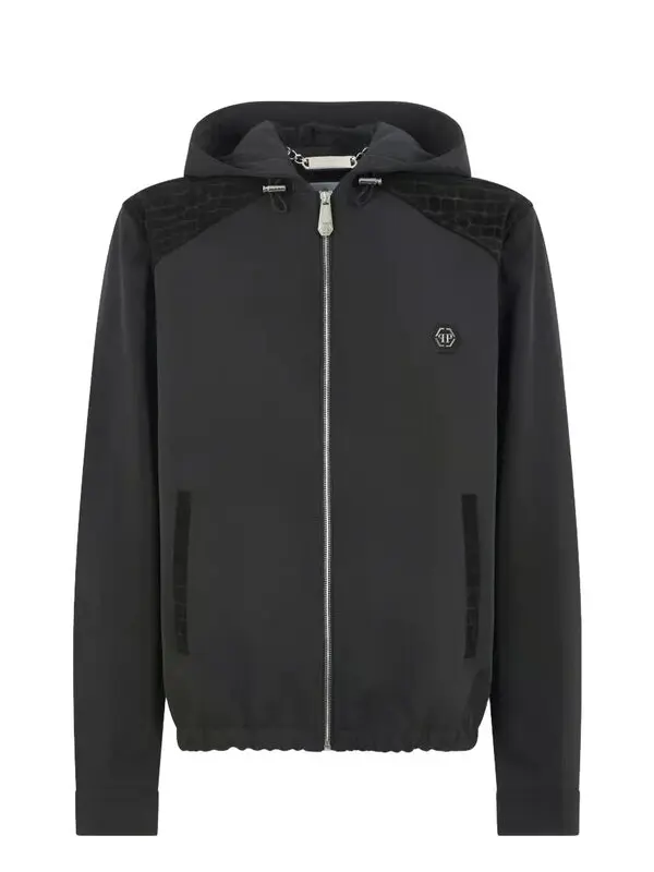 Philipp Plein Crocodile-effect Panelled Jacket - Black