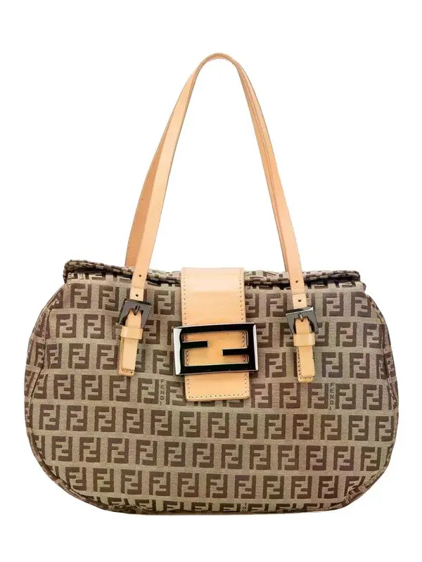Fendi Zucchino Canvas Handbag - Brown