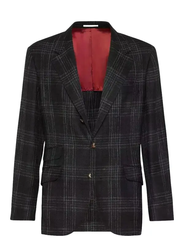 Brunello Cucinelli Check Blazer - Grey