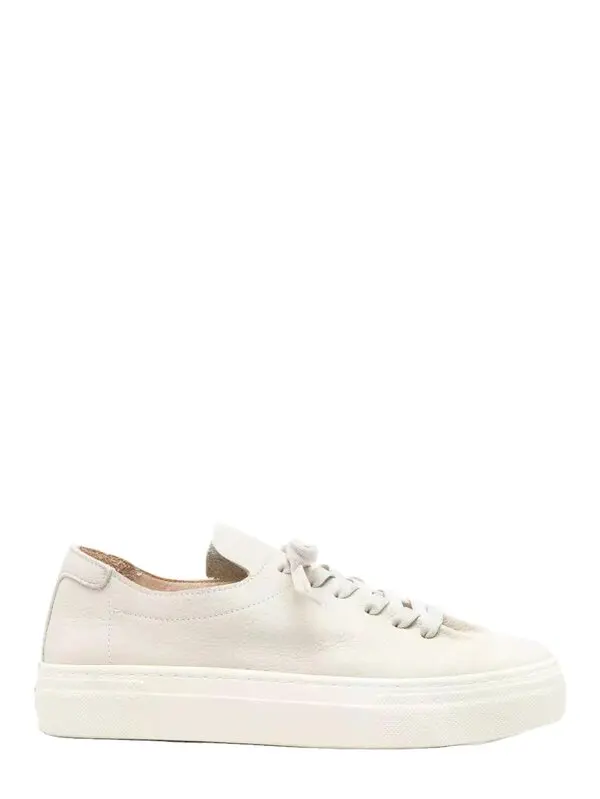 SERGIO MORETTI FIRENZE Pebbled Leather Sneakers - Neutrals